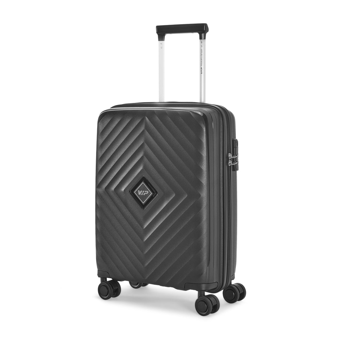 VIP Unisex Quad Hard Shell Spinner Wheels Luggage, BLACK,21x38x 55-S ...